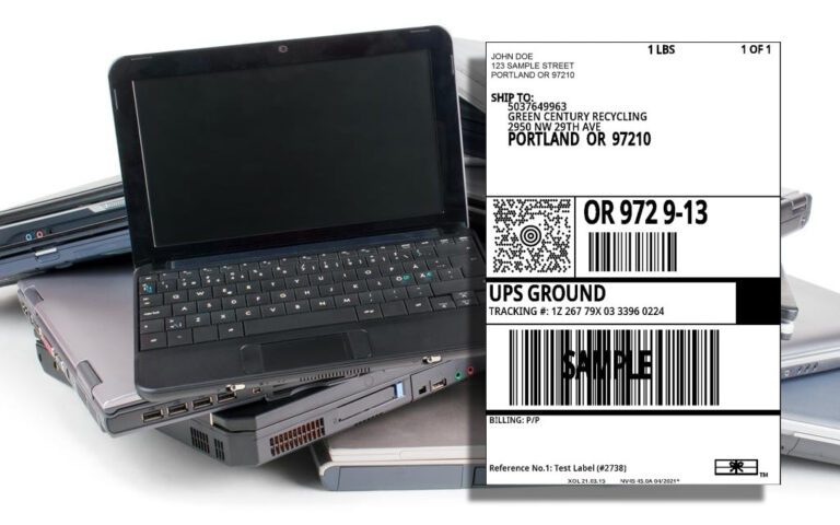 Shipping Label for Laptops & Phones - Green Century Recycling